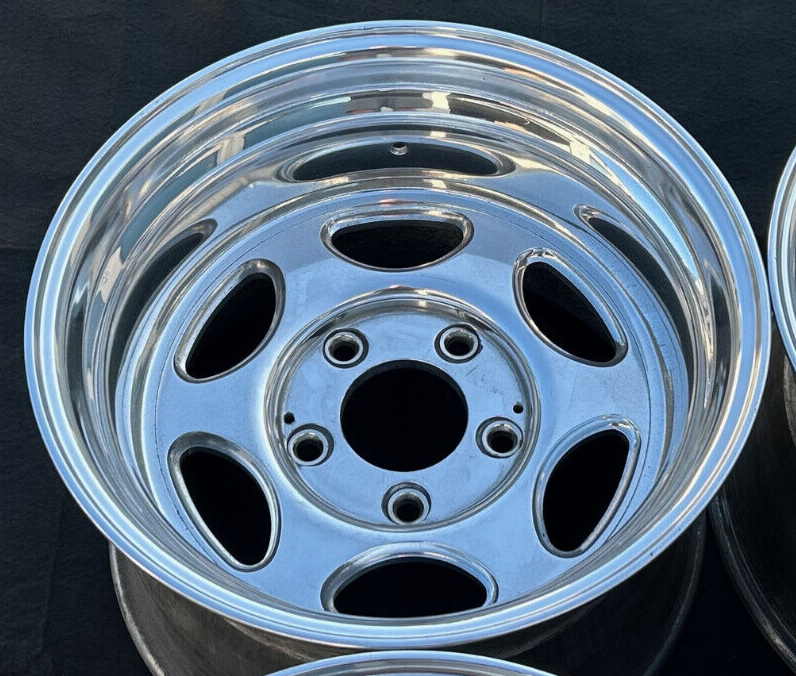 (4) 16.5" WELD OUTBACK POLISHED VINTAGE WHEELS 16.5x10 RIMS 5x5.5 FORD ...