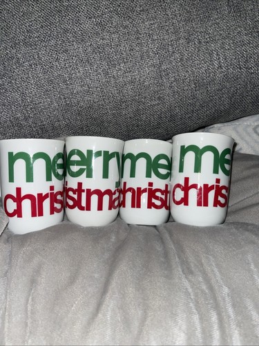 Vintage Schmid Design Folio Set (4) Mugs MCM Japan Merry Christmas VGUC ...