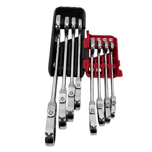 Mac Tools SRWF28PTB 8-PC. SAE Flexible-Head Ratcheting Wrench Set - 12 ...