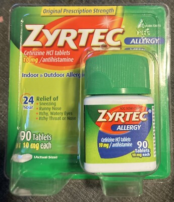 Zyrtec 10 mg 24 Hour Allergy Relief Tablets 90 Count Expires 06/2026 | eBay