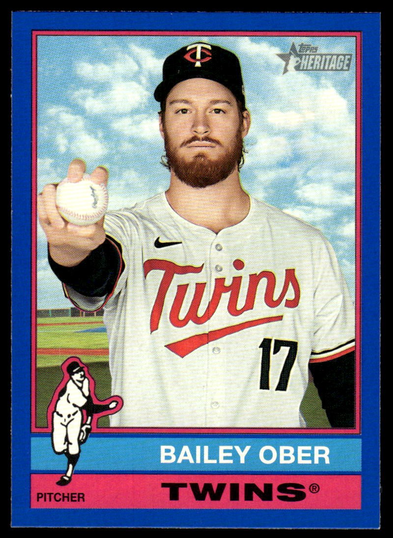 Bailey Ober 2025 Topps Heritage #448 Dark Blue Border Price Guide ...