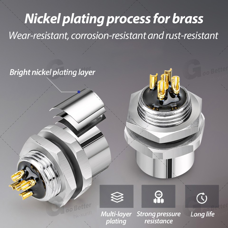 PG7 M12 Sensor Connector 4/5/8/12 Pin Male/Female Straight / Elbow Plug ...