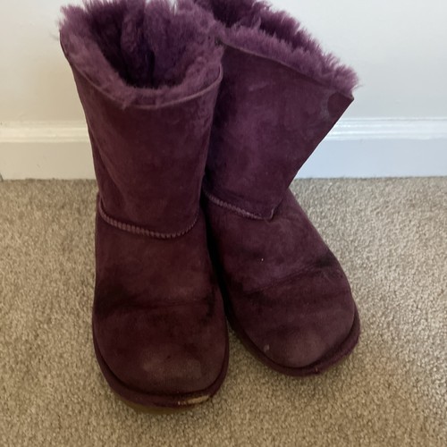 Girls Purple Uggs Boots Sheepskin Boots Size Big Kid USA 4 | eBay