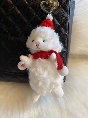 Sheep Bag Charm Keychain Purse charm Plush Pom Pom Lamb Christmas Gift ...