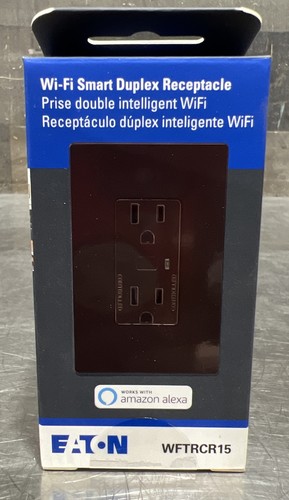 Eaton WFTRCR15-B-SP-L Outlets Smart WiFi Duplex Receptacle 15A Brown EA ...