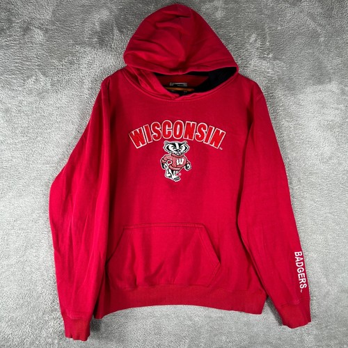 Wisconsin Badgers Hoodie XL Red Bucky Mascot Graphic NCAA College ...