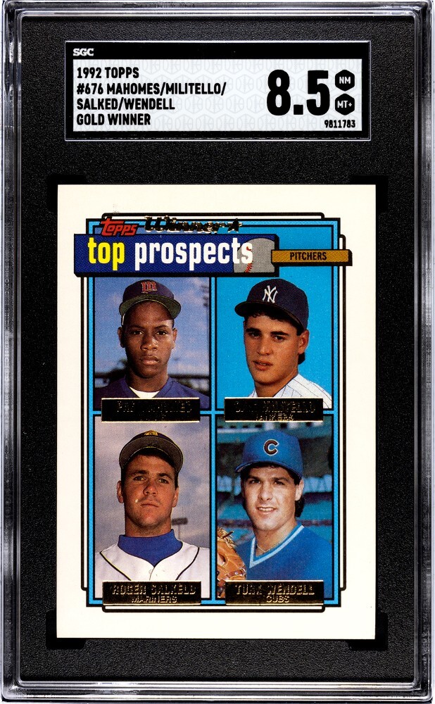 1992 Topps #676 Pat Mahomes Militello Roger Salked Turk Wendell Gold ...