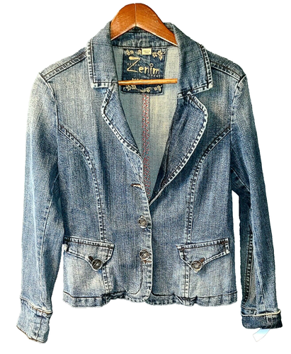ZENIM Denim Jacket Size Medium Fitted very nice | eBay