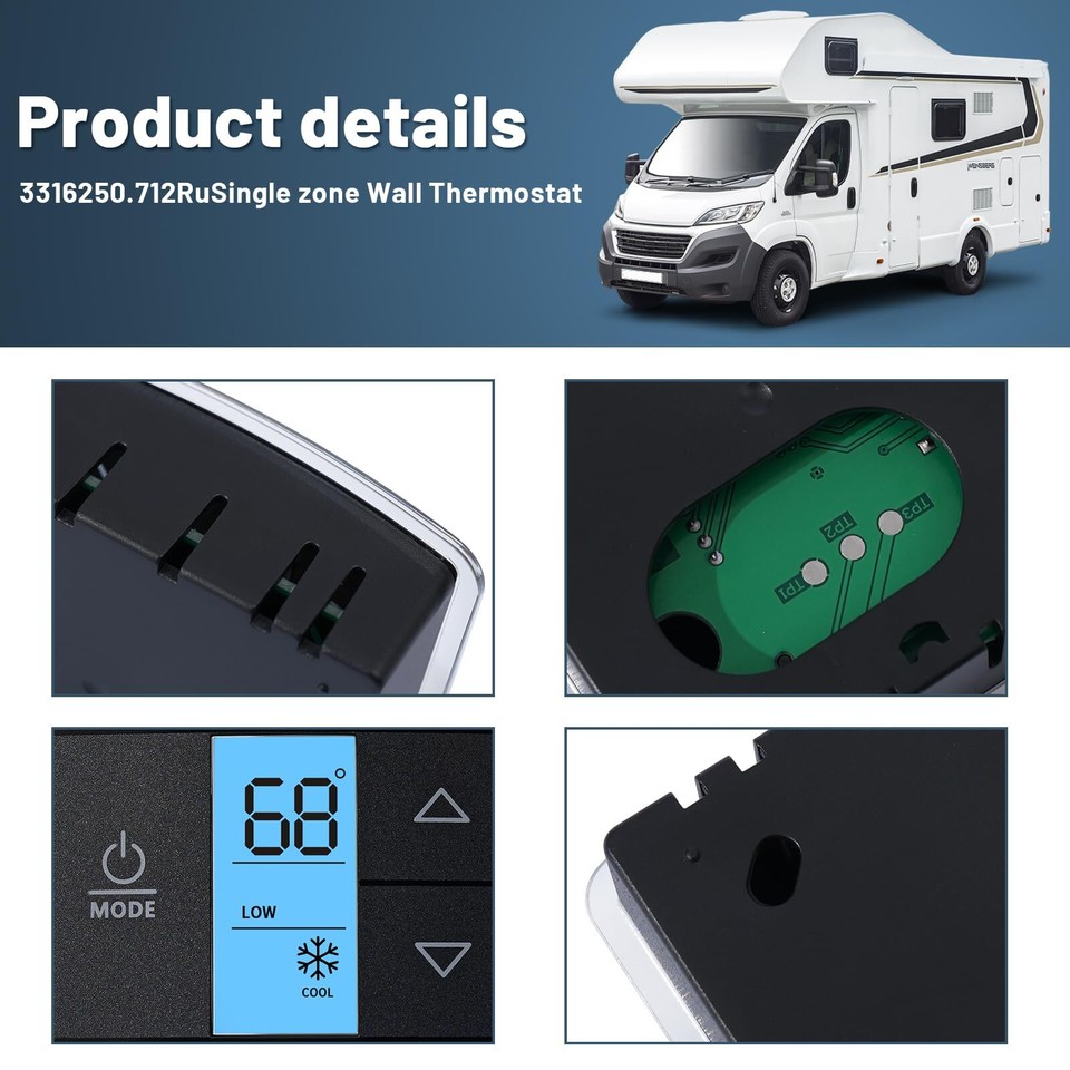 RV Wall Thermostat for Dometic - Cool/Heat/Furnace Control LCD Display ...