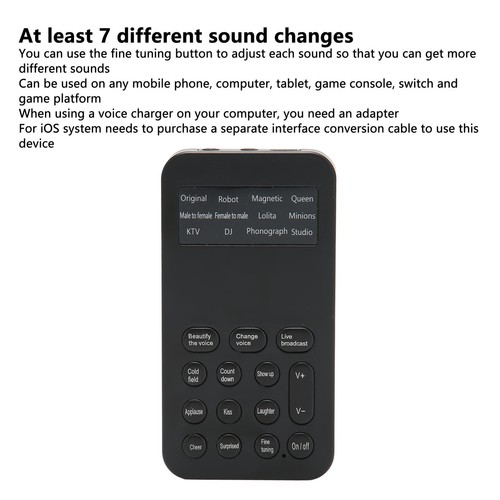 Voice Changer Handheld Mini Voice Changer Device 8 Sound Effects ...
