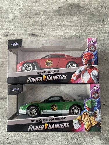 Jada Power Rangers Red & Green Ranger Diecast Car 1:32 Nissan GT-R ...