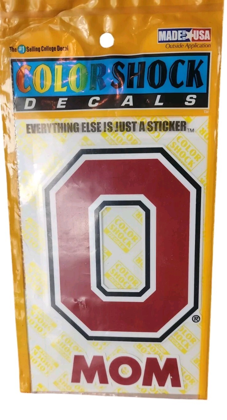 Vtg OSU Ohio State Buckeyes Football Block O Mom Car Window Decal By ...