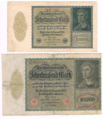 GERMANY - Ten Thousand Mark 1922, Vampire Note 2 Versions | eBay