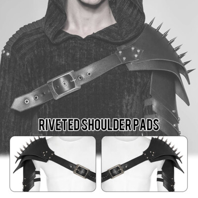 Medieval Spiked Shoulder Armor Knight Gladiator PU Leather Cosplay ...