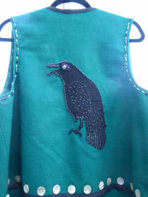 Native American Vest RAVEN Design Abalone Shells Beads | eBay