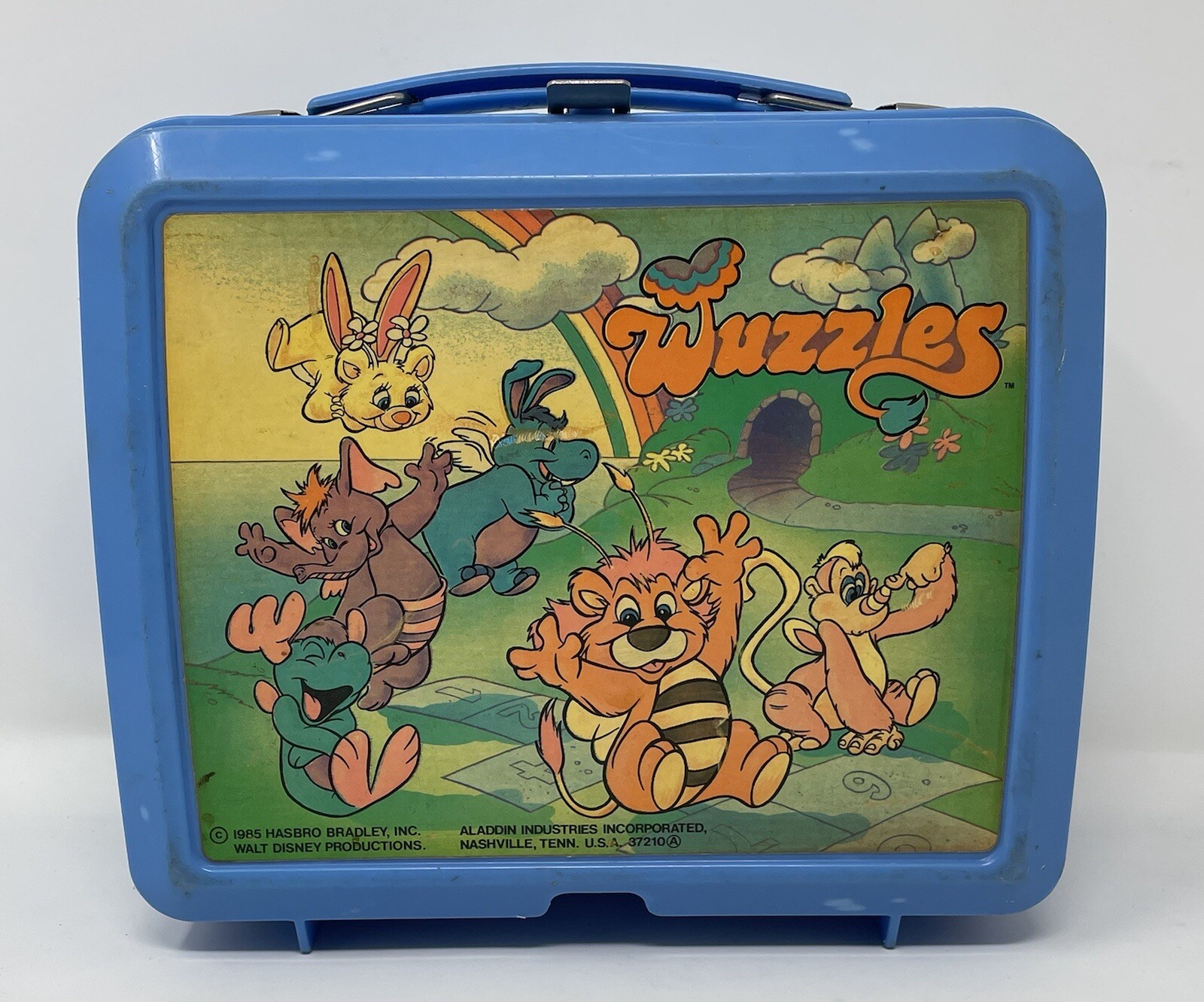 Vintage 1985 Wuzzles Aladdin Lunch Box Blue Hasbro /Disney with Thermos ...