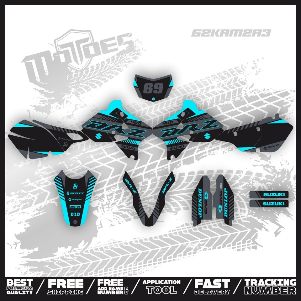 FIT : Suzuki DRZ400SM (All Years) DRZ 400 SM-S-E Graphic Decal kit ...