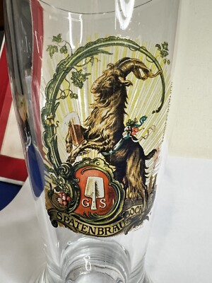 Spatenbrau Bock .5L Germany Beer Mug Glass Goat Italy Fidenza HEAVY 8 ...