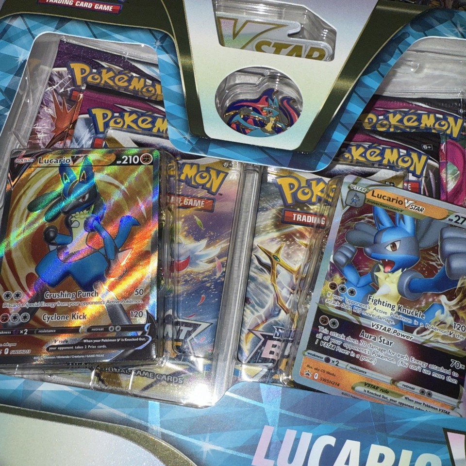 Sealed Pokémon Lucario Vstar Premium Collection Box Promo Pin Jumbo | eBay