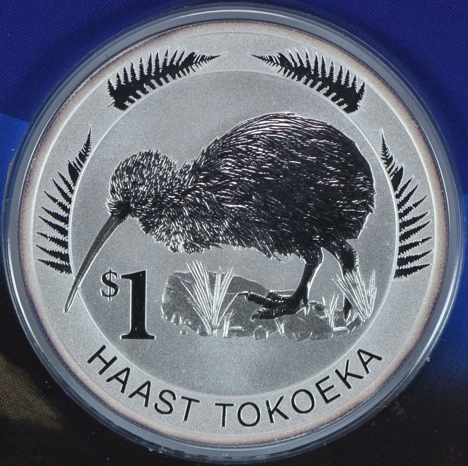 2008 New Zealand 1 Dollar Haast Tokoeka Kiwi Specimen Coin Display Card ...