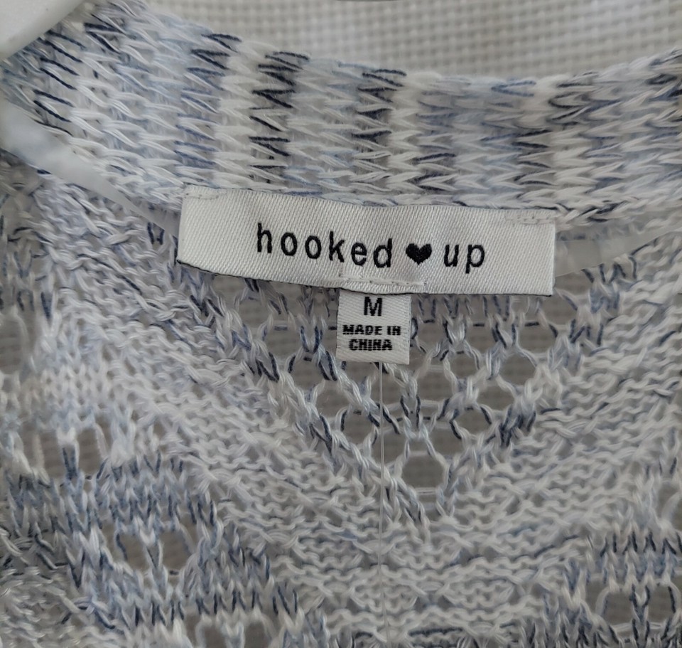 Hooked Up Size M Women's L-Sleeve Multi-Color Open Front Duster ...