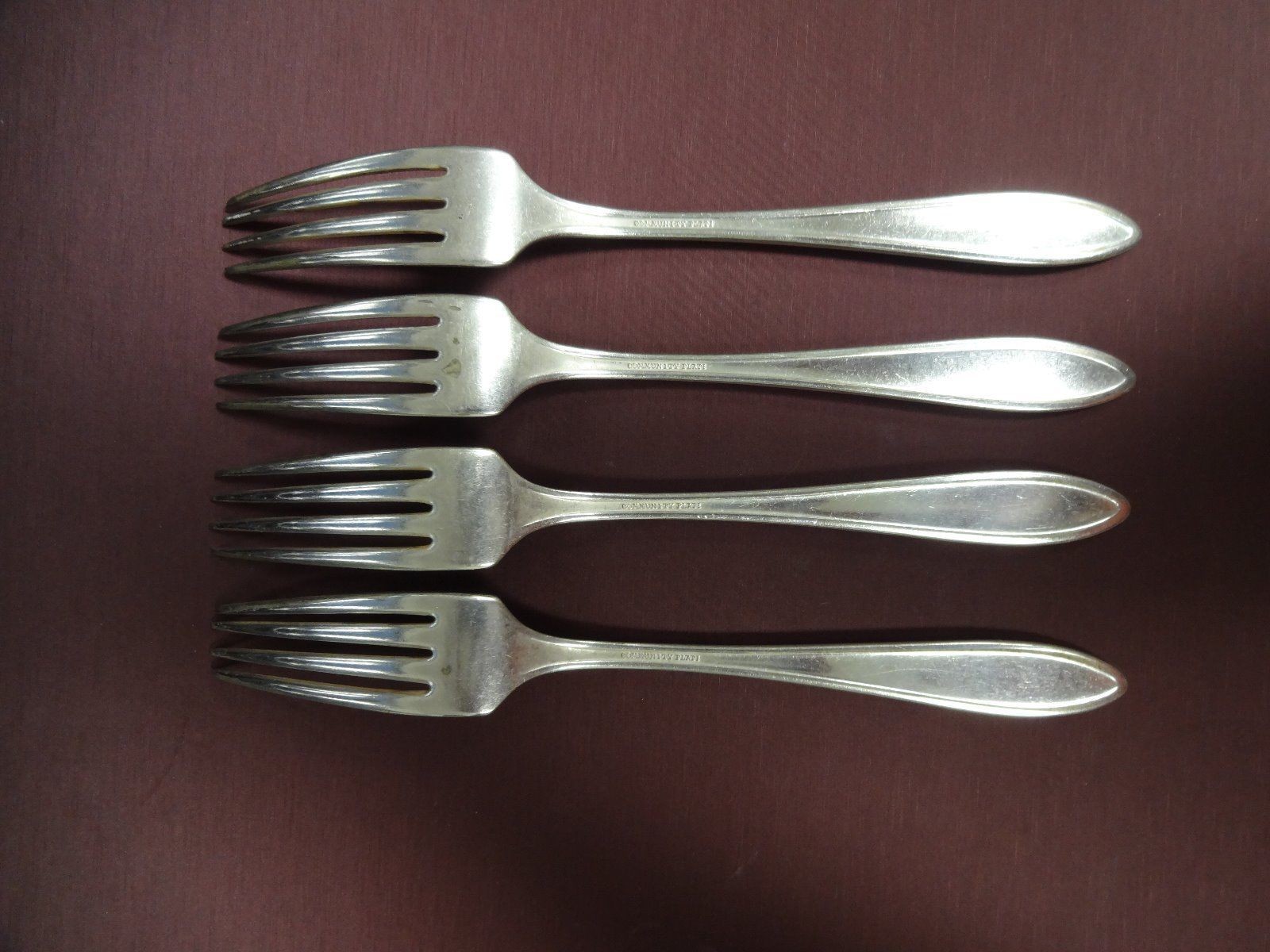 Silverplate Adam Pattern Forks 7 1/4" Monogram T Set of 4 Community ...
