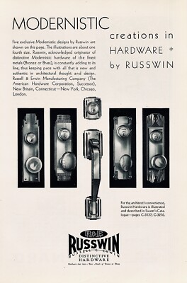 1930 Russwin Hardware Modernistic Creations ~ VINTAGE PRINT AD | eBay
