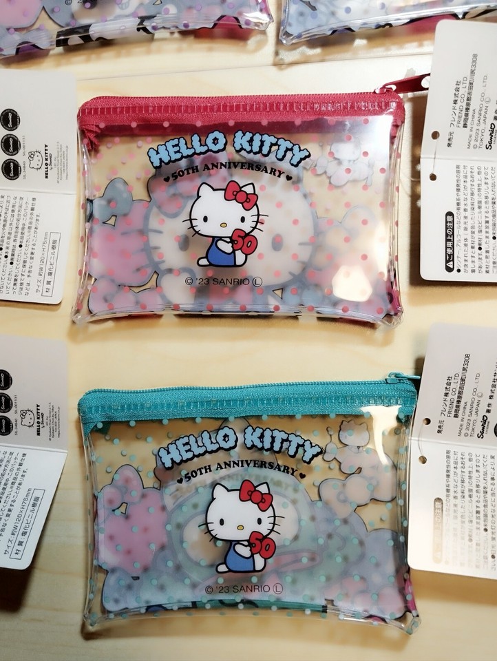 SANRIO Hello Kitty 50th Japan limited zipper bag flat pouch complete ...