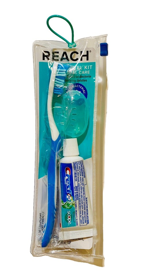 12 REACH Travel Toothbrush Set Crest Toothpaste Soft Bristle ...