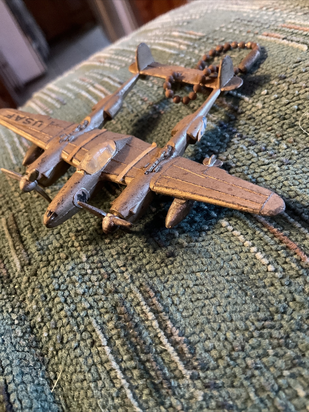 VINTAGE Dyna-Flites American P-38 Lightning Die Cast Airplane A109 Gold ...