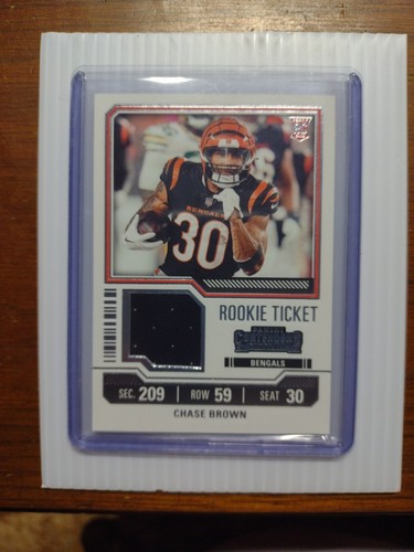 2023 Panini Contenders Chase Brown RC RELIC/PATCH Rookie Ticket #TS5 ...