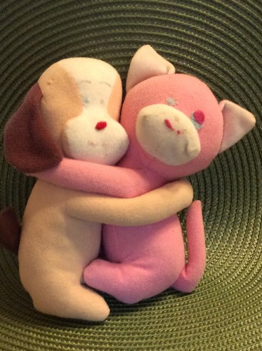 Vtg Knickerbocker Embraceable Plush Hugging Dog & Cat Stuffed Toy | eBay