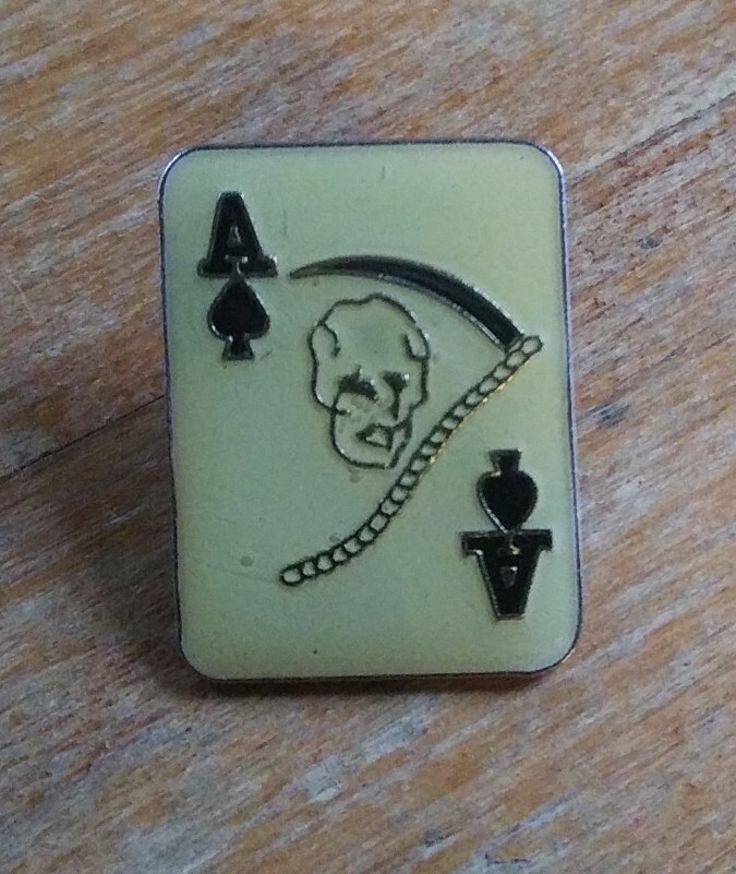 US Military Ace of Spades Death Card Hat Lapel Enamel… - Gem