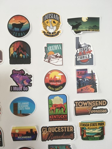 50 Pcs USA State Stickers Travel United States of America Sticker ...