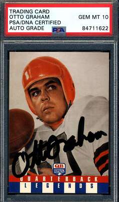 Otto Graham Gem Mint 10 PSA DNA Signed 1991 Quarterback Legends ...