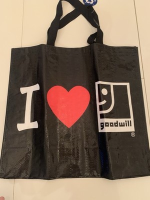 I Love Goodwill Shopping Bag 20"x18"x10" NWT Reusable / Recyclable Red ...