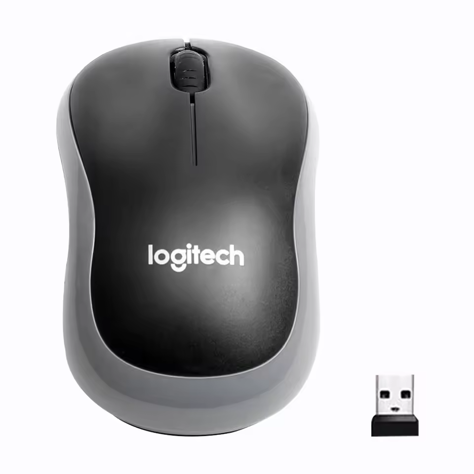 Logitech M185 Wireless Optical Mouse + USB Receiver Fit Compact PC ...