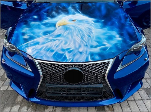 Car Hood Wrap Abstract Eagle Vinyl Sticker Bird in Flame Full Color ...