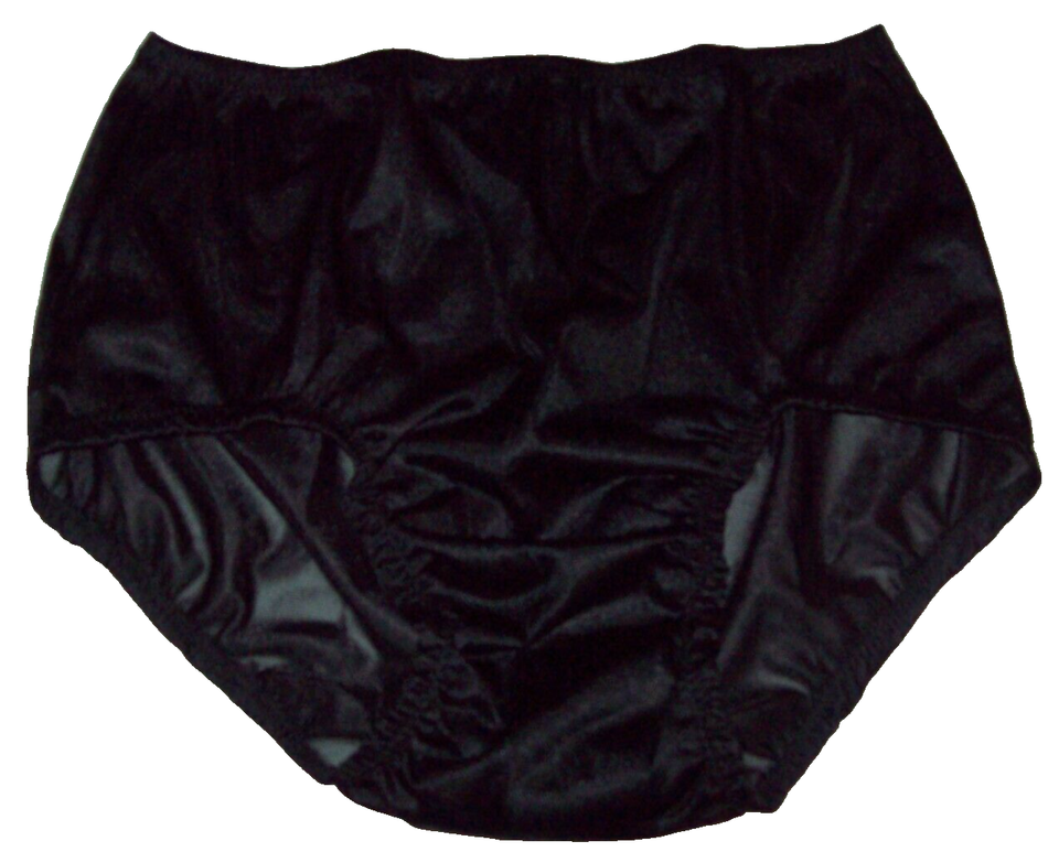 BLACK NYLON TRICOT POCKET PANTIES * ENCASED ELASTIC * Briefs * MEN 30 ...