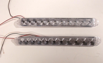 2 -LED 15" Slim Trailer Stop Turn Tail Brake Red Light-Clear Lens ...
