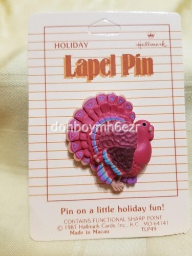 Rare Vintage Hallmark Ambassador Pin Thanksgiving 1987 Turkey Autumn ...
