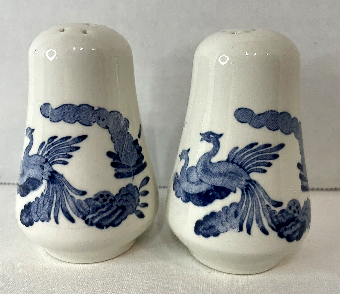 Furnivals Old Chelsea England China Pattern Blue & White Salt & Pepper ...