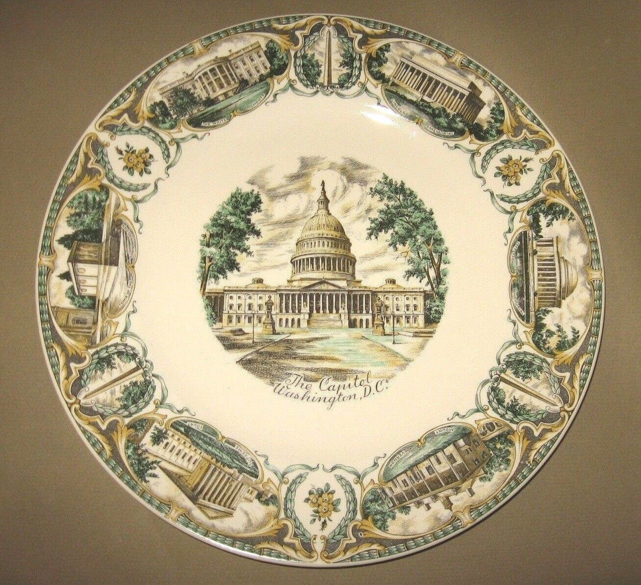 Vintage 10" Souvenir Washington DC Plate The Capitol & Landmarks | eBay