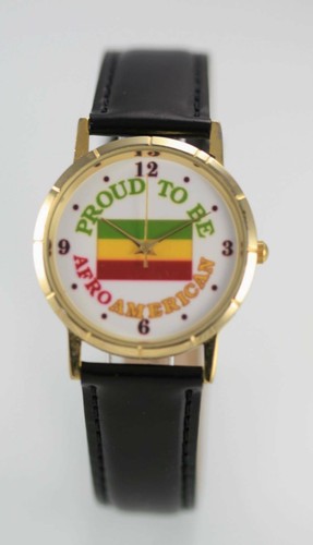 Unisex Proud to be Afro American Leather Water Resistant Easy Read ...