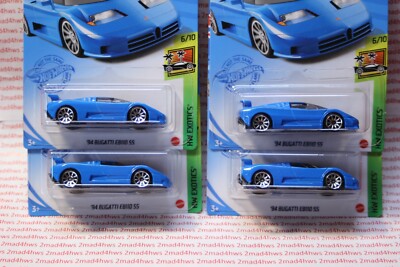 2021 Hot Wheels LOT OF 4 blue '94 Bugatti EB100 SS free ship NEW MODEL ...