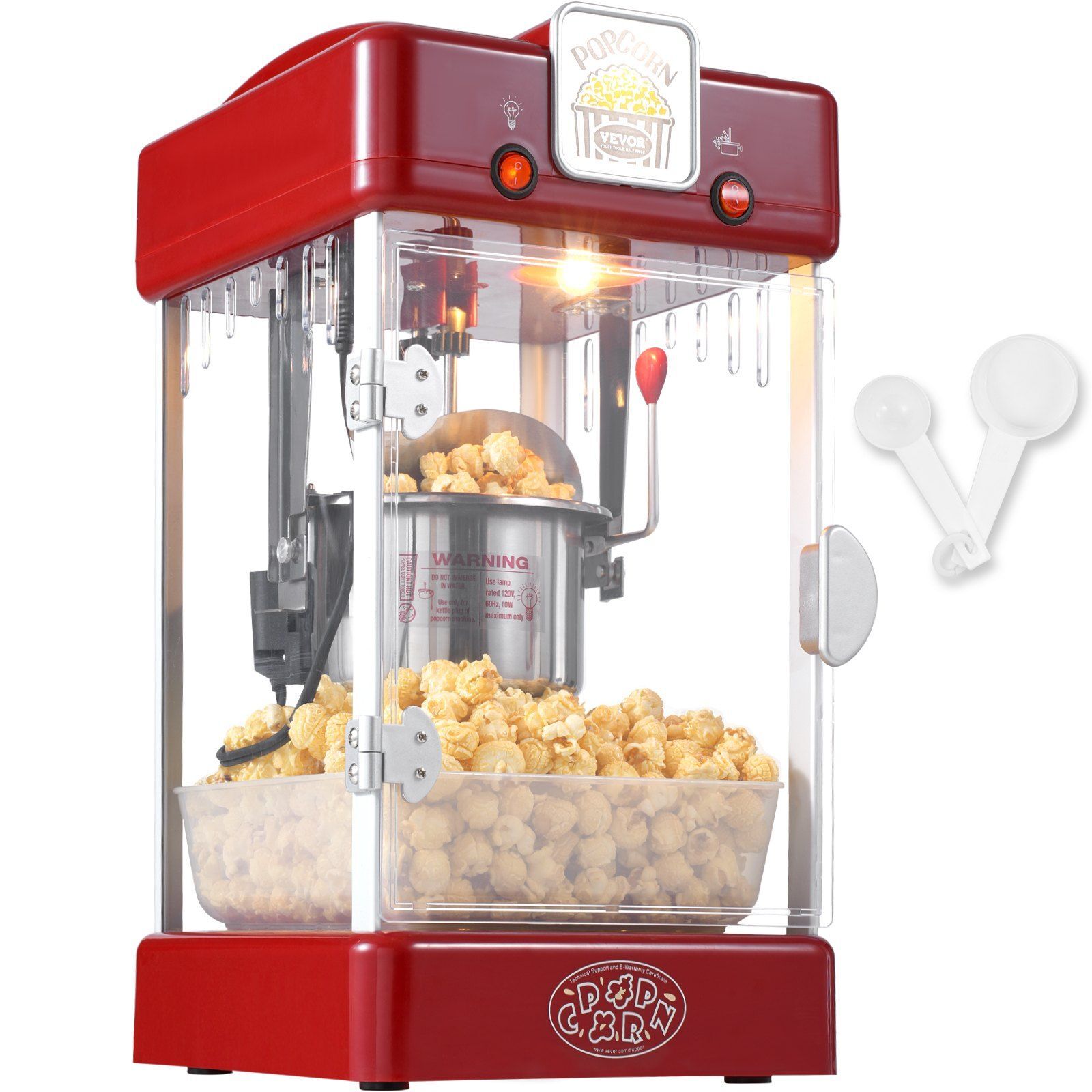 Popcorn Popper Machine Tabletop Popcorn Maker 300W 2.5 Oz Red | eBay