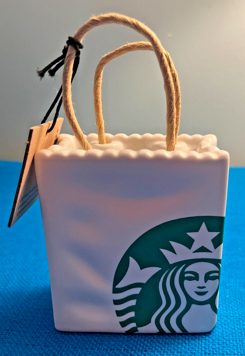 New! Ceramic Starbucks 2018 Tote Gift Card Holder w/ Woven Handles | eBay
