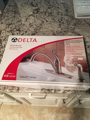Delta-Talbott-418-SSWF-Stainless-Kitchen-Faucet/2642467 New | eBay