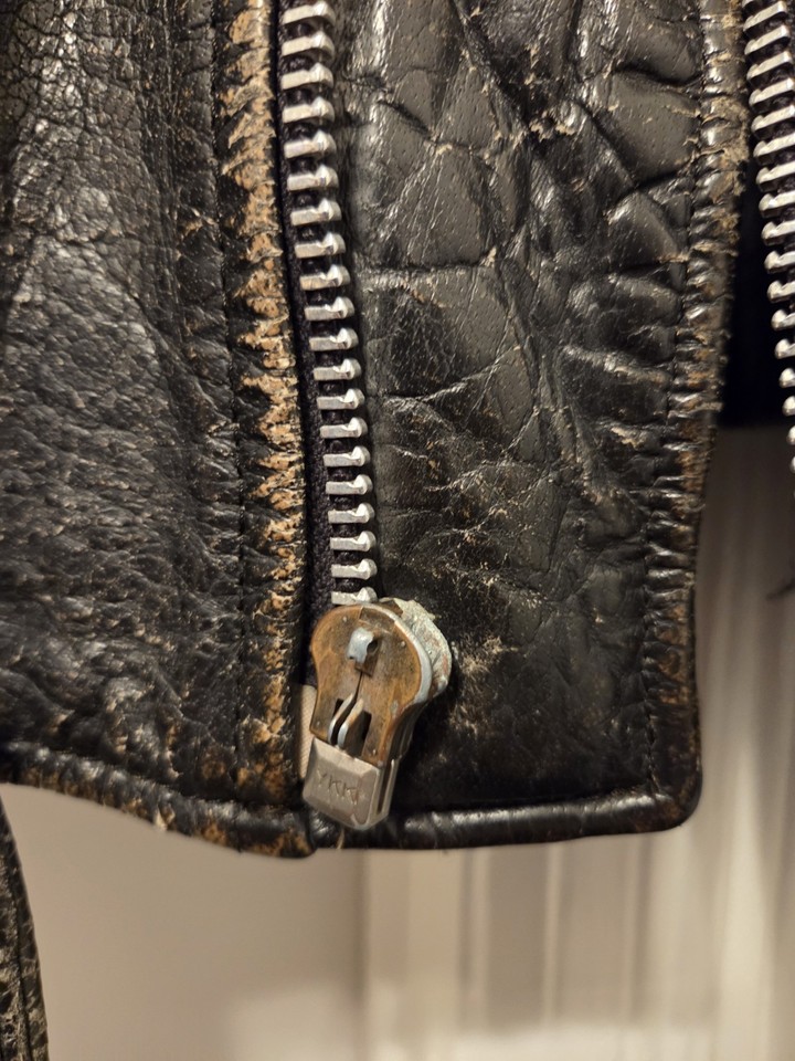 Vintage Genuime Leather Motorcyle Jacket Mens Size 50 Brando Styling ...