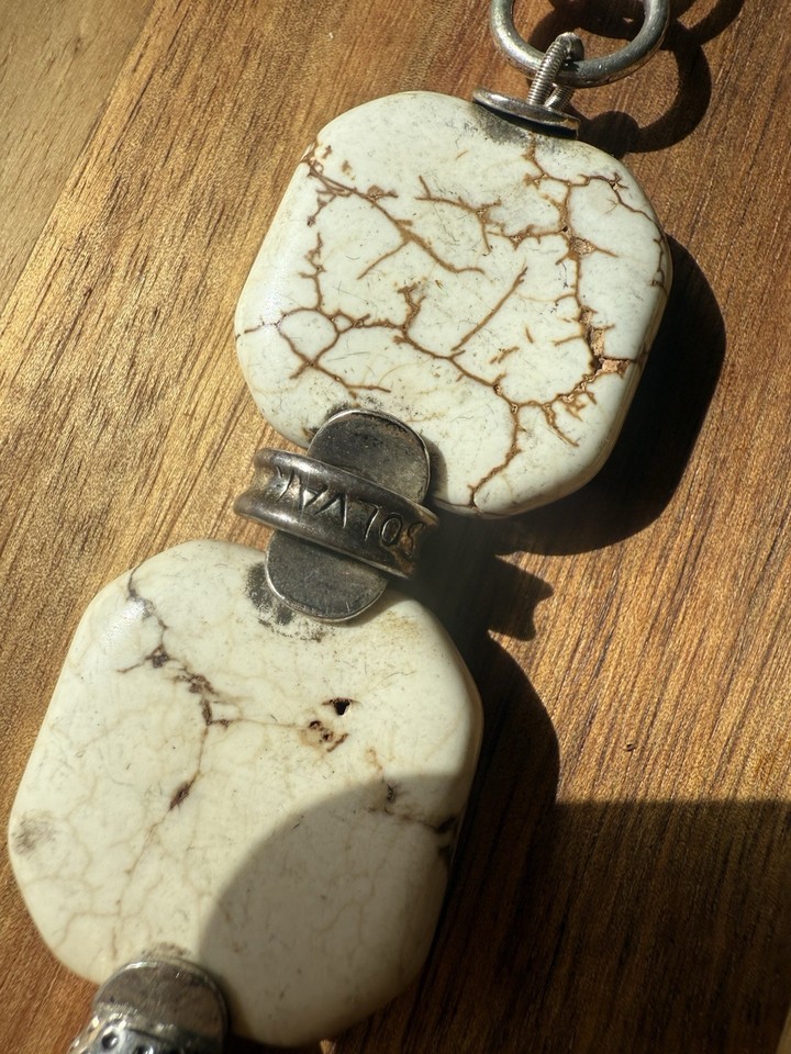 Vintage SUSAN ROSE long statement necklace - silver tone metal and ...